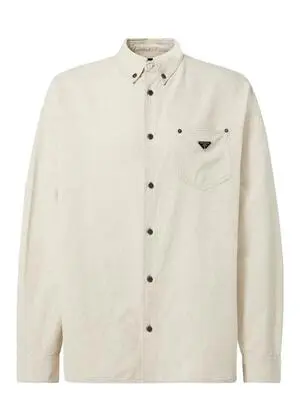 Prada Cotton And Linen Chambray Shirt - Beige