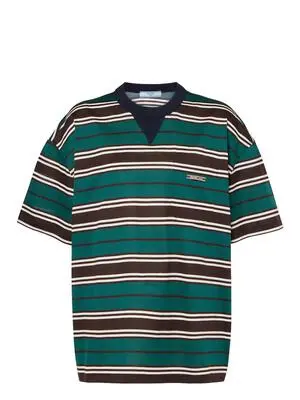 Prada Striped Cotton Jersey T-shirt - Multicoloured