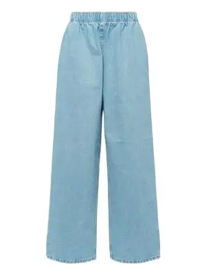 Prada Logo Wide-leg Jeans - Blue