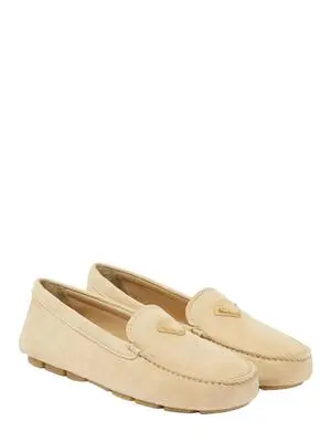 Prada Suede Driving Loafers - Beige