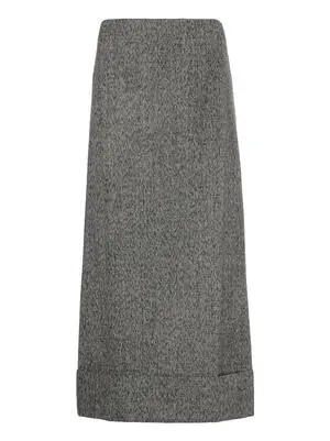 Prada Wool Midi Skirt - Black