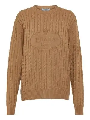 Prada Logo Cashmere Sweater - Brown