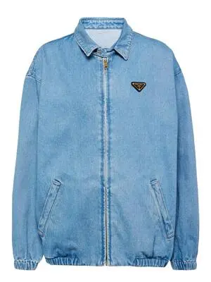 Prada Logo Denim Jacket - Blue