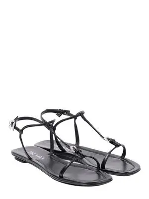 Prada Leather Sandals - Black