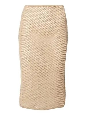 Prada Crochet Midi Skirt - Beige