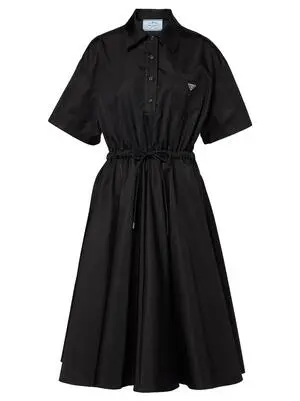 Prada Re-nylon Midi Shirt Dress - Black