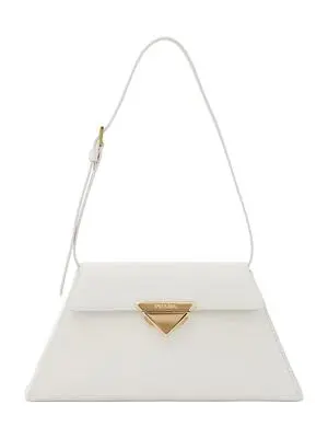 Prada Medium Leather Shoulder Bag - White