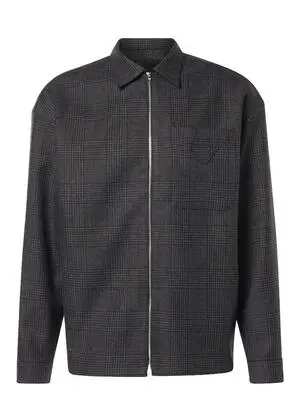 Prada Prince Of Wales Virgin Wool Blouson - Grey