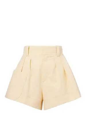 Chloé High-rise Cotton Canvas Shorts - Yellow