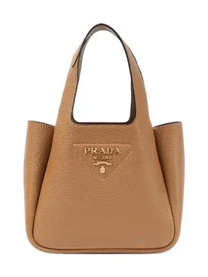 Prada Mini Leather Tote - Brown