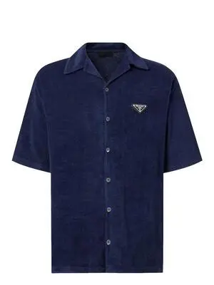 Prada Cotton Terry Bowling Shirt - Blue