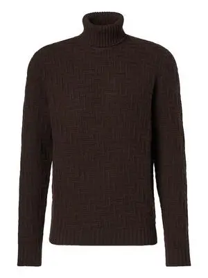 Prada Wool And Cashmere Turtleneck Sweater - Brown
