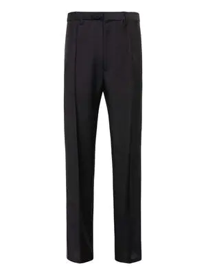 Prada Mohair And Wool Logo Pants - Black