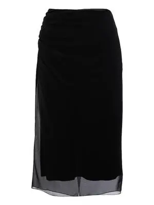 Prada Georgette Midi Skirt - Black