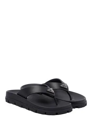 Prada Soft Cage Thong Sandals - Black