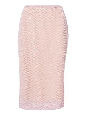 Prada Crochet Midi Skirt - Pink