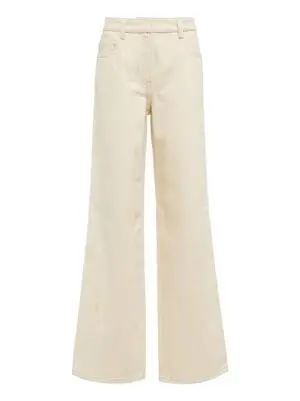Prada High-rise Wide-leg Jeans - Beige