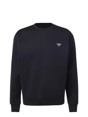 Prada Cotton-blend Jersey Sweatshirt - Blue