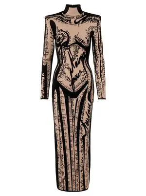 Balmain Knitted Maxi Dress - Beige
