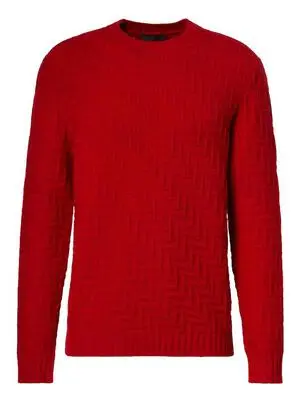 Prada 3d-knit Wool And Cashmere Sweater - Red