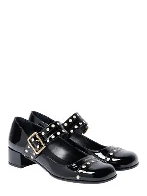 Prada Patent Leather Mary Jane Pumps - Black