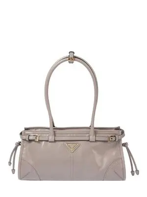 Prada Medium Leather Shoulder Bag - Grey