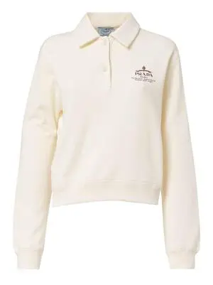 Prada Cotton Polo Sweater - White