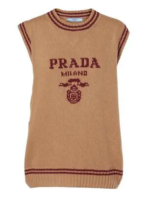 Prada Logo Wool And Cashmere Sweater Vest - Multicoloured
