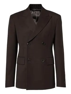 Prada Virgin Wool Gabardine Blazer - Brown