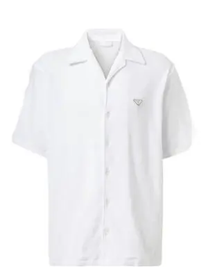 Prada Cotton Terry Bowling Shirt - White