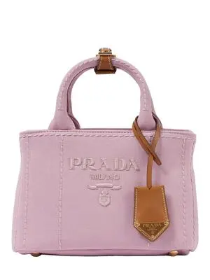 Prada Mini Canvas Shoulder Bag - Pink