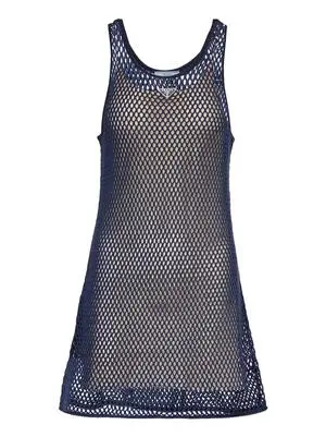 Prada Cotton Mesh Minidress - Blue