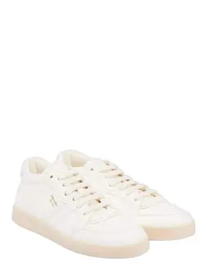 Prada Logo Leather Sneakers - White