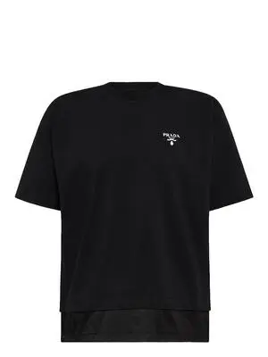 Prada Logo Cotton T-shirt - Black