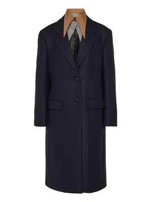 Prada Wool And Cashmere Tailored Overcoat - Blue