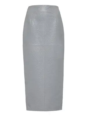 Prada High-rise Leather Pencil Skirt - Blue
