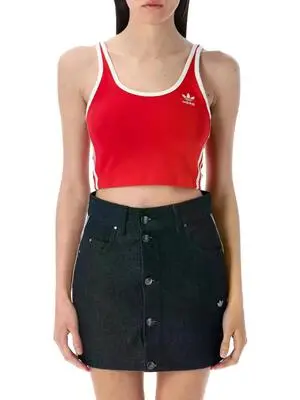 Adidas 3-stripes Cropped Tank Top - Red
