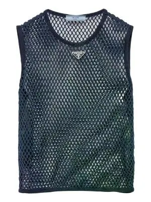 Prada Mesh Sleeveless Top - Blue