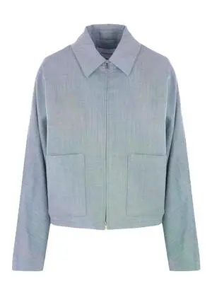 FERRAGAMO Zip-up Shirt Jacket - Blue