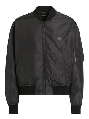 Dolce & Gabbana Padded Technical Fabric Bomber Jacket With Tag - Black