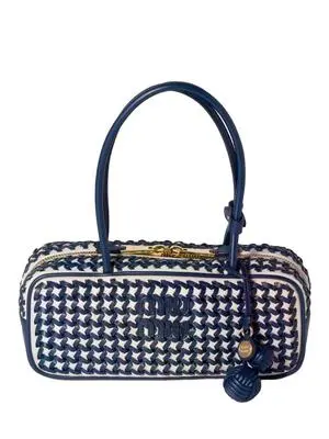 Miu Miu Woven-effect Bea Tote Bag - Blue