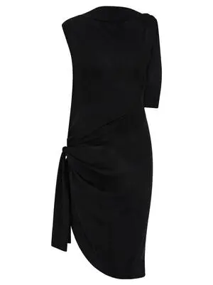 FERRAGAMO Asymmetric Wrap Dress - Black
