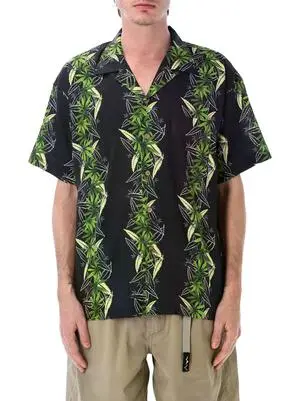 MANASTASH Manaloha Tropical Leaf-print Shirt - Black