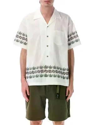 MANASTASH Manaloha Leaf-print Short-sleeve Shirt - White