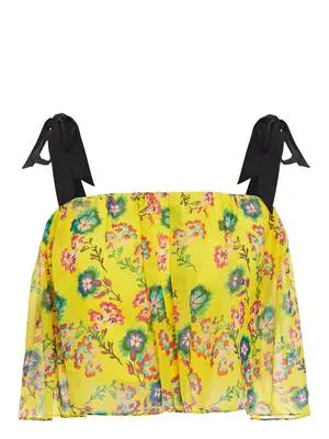 Saloni Jemi Cropped Floral Top - Yellow