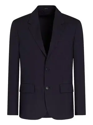 Dunhill Wool And Silkblend Blazer - Midnight Blue