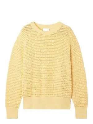 Varley Kershaw Open-knit Cotton Sweater - Yellow