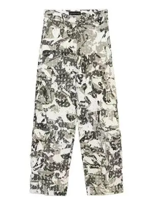 WHO DECIDES WAR BY EV BRAVADO Micro Distressed Cargo Trousers - Grey