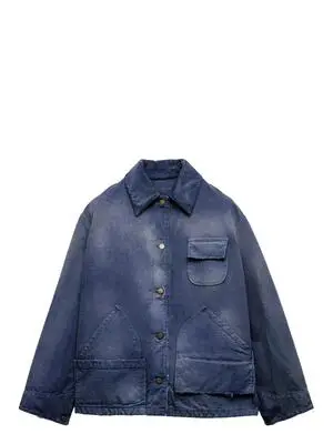 Prada Washed Canvas Jacket - Blue