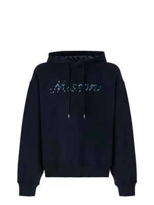 Missoni Logo-appliqué Hoodie - Blue